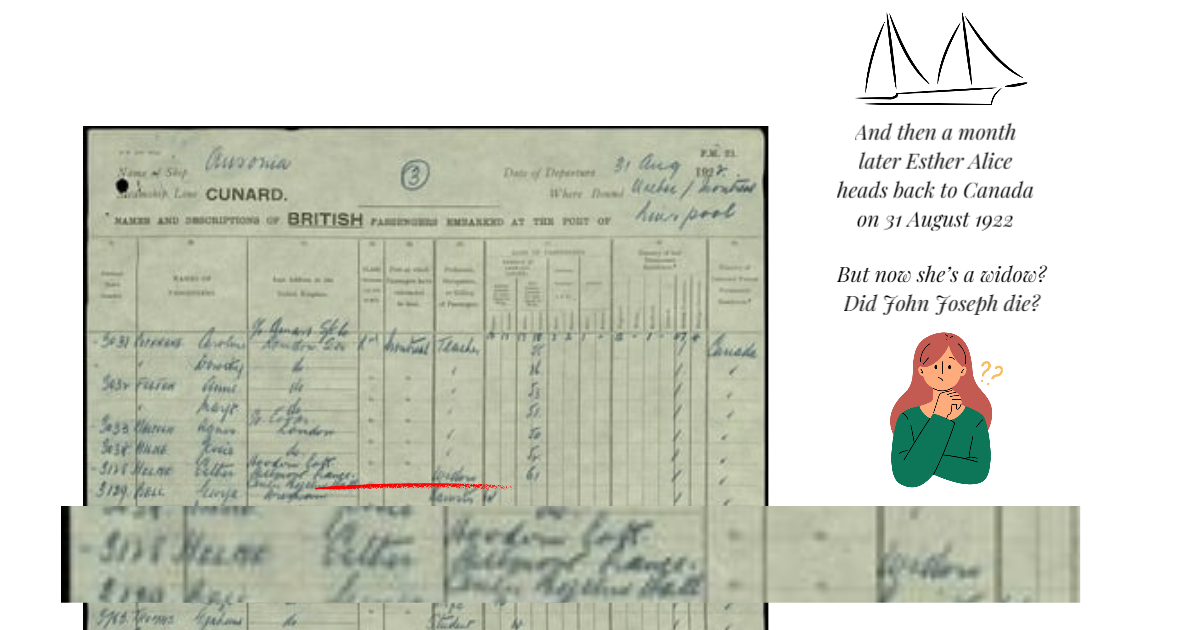 Esther Alice 1922 Canada